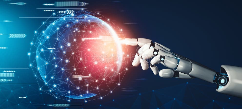 XAI Futuristic AI Thinking of Droid Robot Artificial Intelligence ...