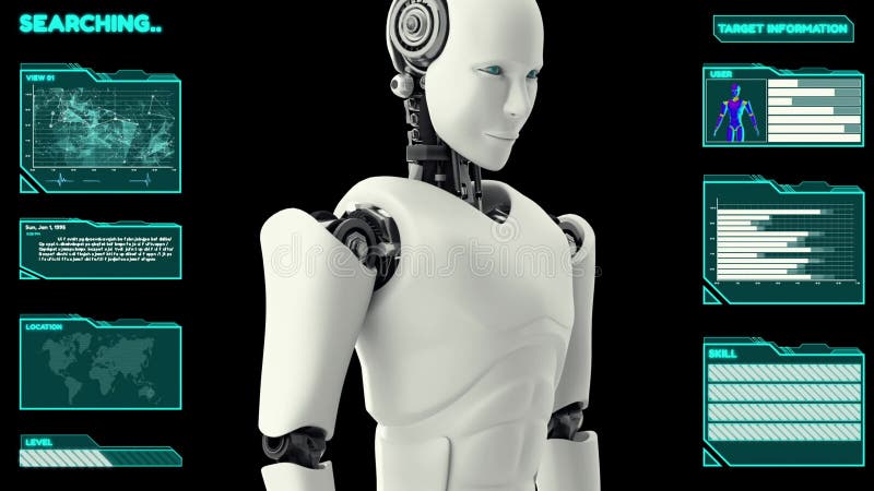 XAI Futuristic Robot, Artificial Intelligence CGI Big Data Analytics ...