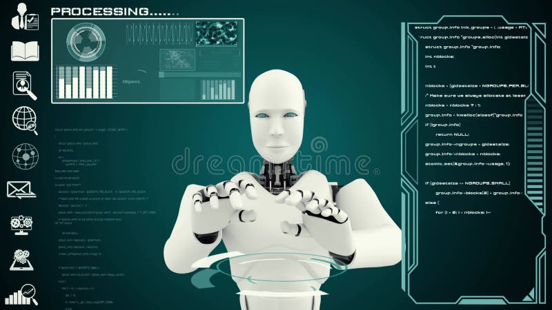 XAI Futuristic Robot, Artificial Intelligence CGI Big Data Analytics ...