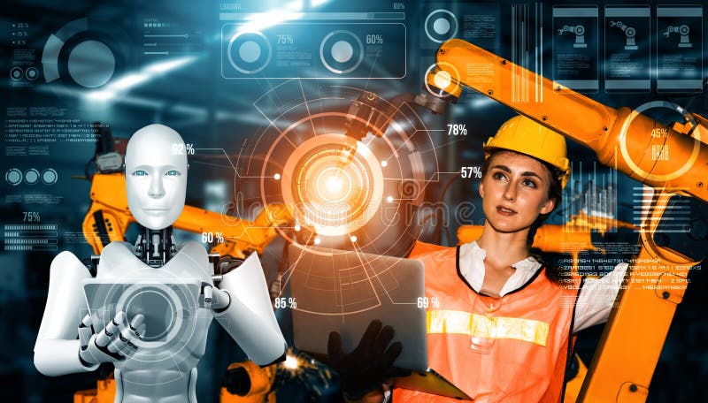 XAI Mechanized Industry Robot and Human Worker Working Together in ...