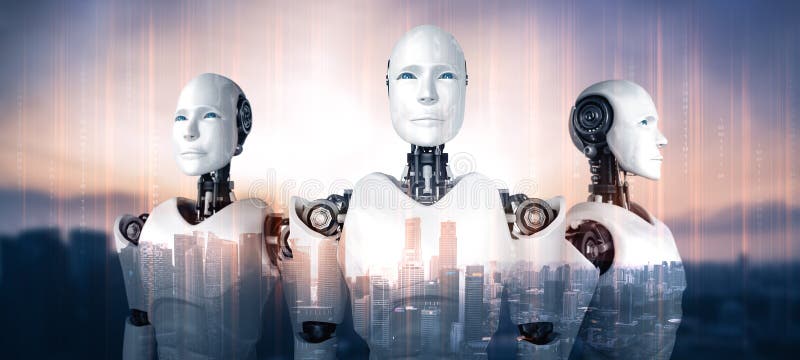 XAI Team Humanoid AI Robot Showing Concept of Teamwork and ...