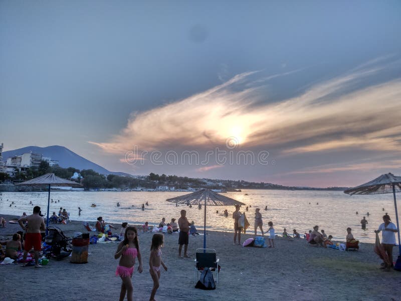 Xalkida editorial photo. Image of beach, xalkida, kouredi - 97821331