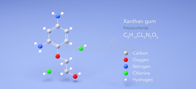 Xanthan Gum Molecule, Molecular Structures, Food Additive E415, 3d ...