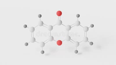 Xanthone Molecule 3d, Molecular Structure, Ball and Stick Model ...