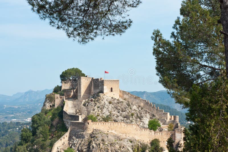 Xativa Castle, Valencia, Spain Stock Image - Image of spain, vintage ...