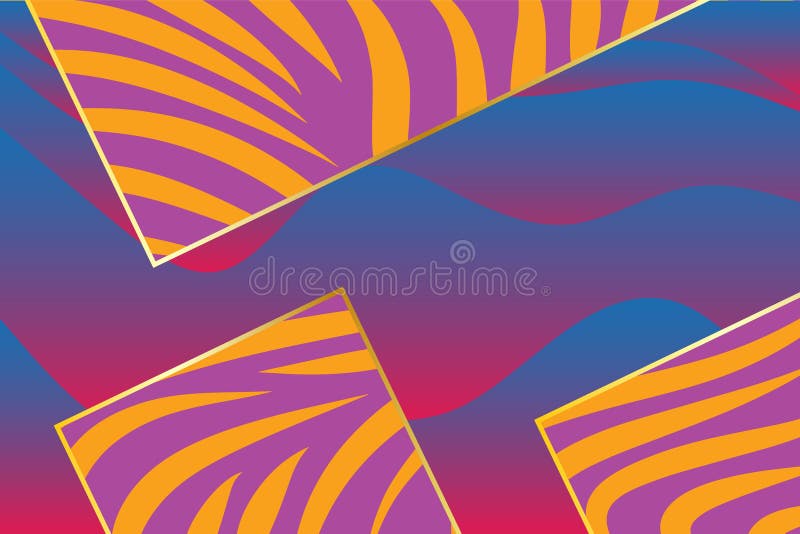 Abstract Background with Wave of Gradient Color Bars and Rectangular ...