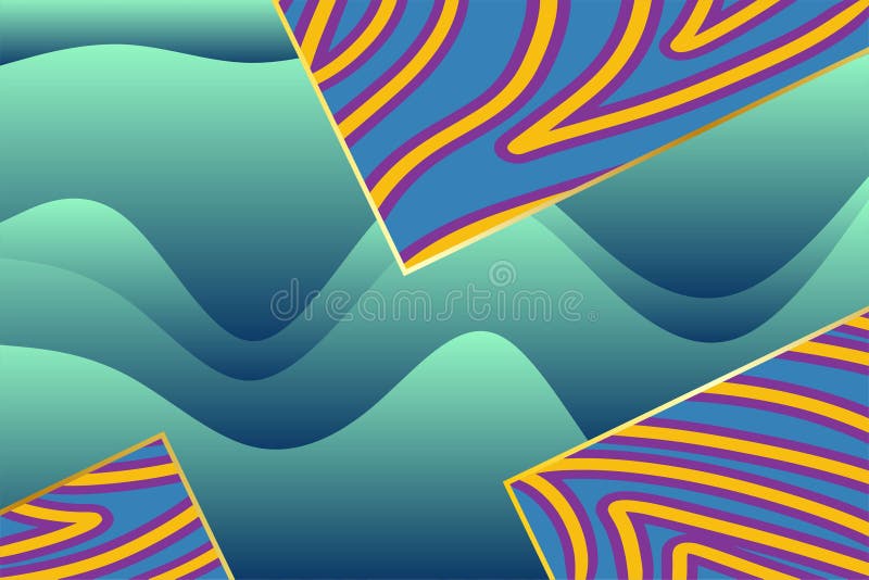 Abstract Background with Wave of Gradient Color Bars and Rectangular ...