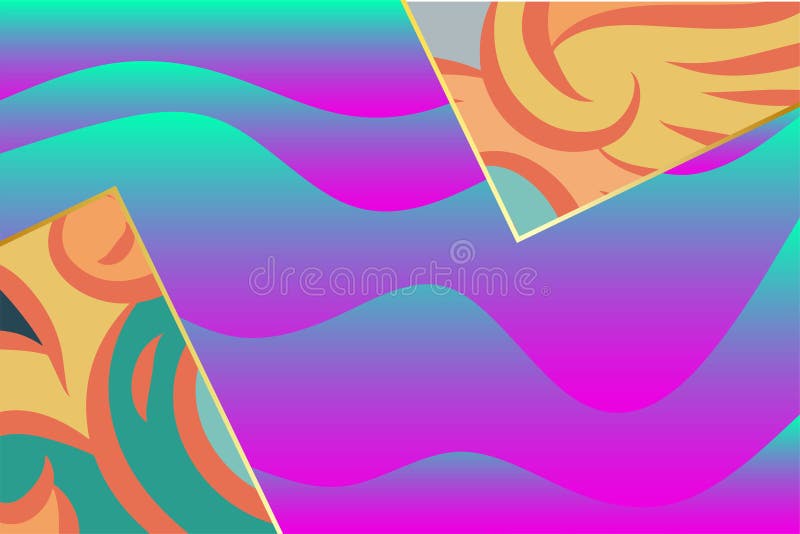 Abstract Background with Wave of Gradient Color Bars and Rectangular ...