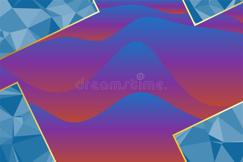 Abstract Background with Wavy Texture and Low Poly Ornaments Stock ...