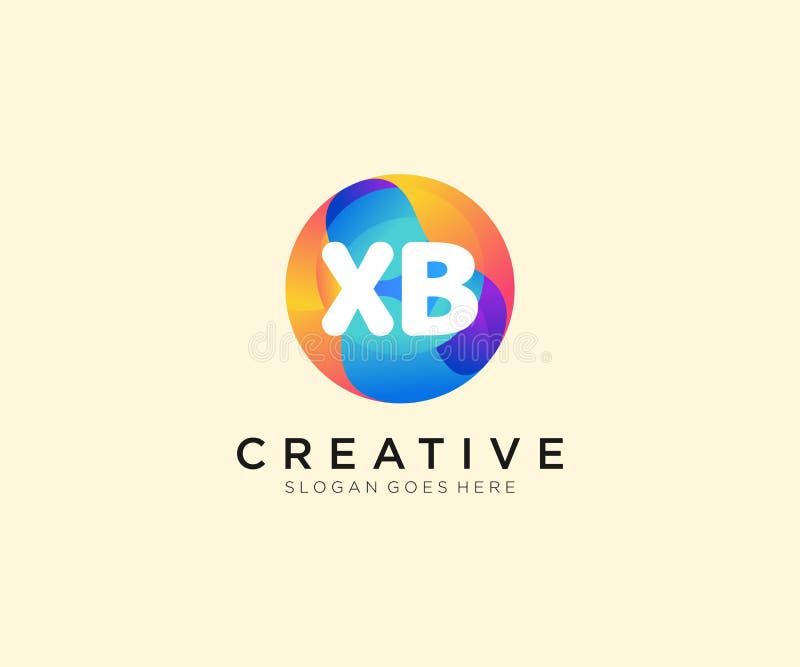 XB Initial Logo with Colorful Circle Template Vector Stock Vector ...