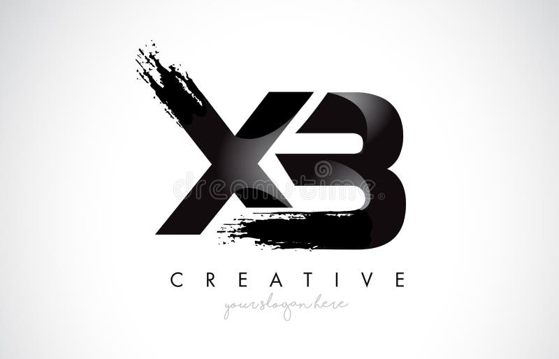 XB Letter Design with Brush Stroke and Modern 3D Look Stock Vector ...