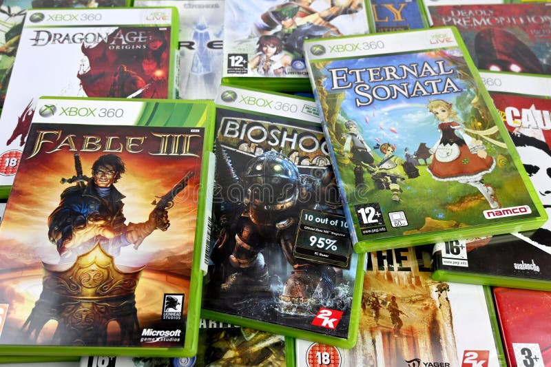 Xbox 360 games editorial image. Image of edit, case - 397571845