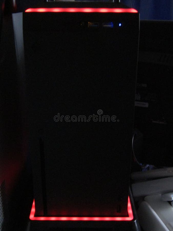 XBOX with red fan light stock photo. Image of furniture - 323150196