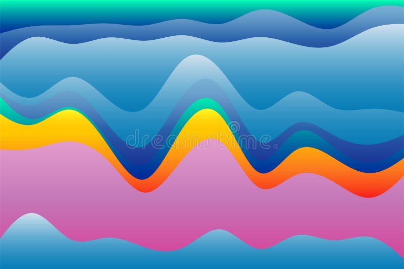 Abstract Background with Various Color Wave Shape. Stock Vector ...