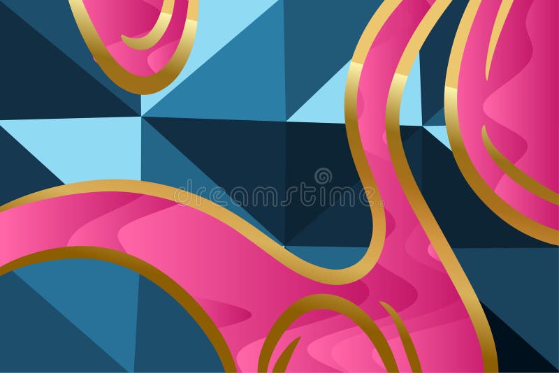 Abstract Background Composition of Curvy Blob Shapes with Lowpoly and ...