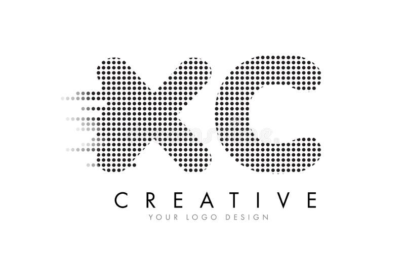 XC X C Letter Logo with Black Dots and Trails. Stock Vector ...