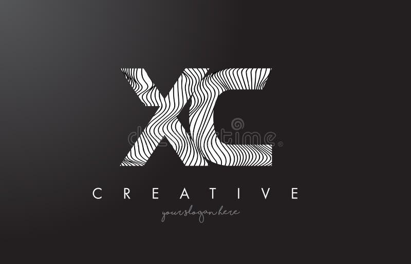 XC X C Black And White Lines Letter Logo Design. Stock Vector ...