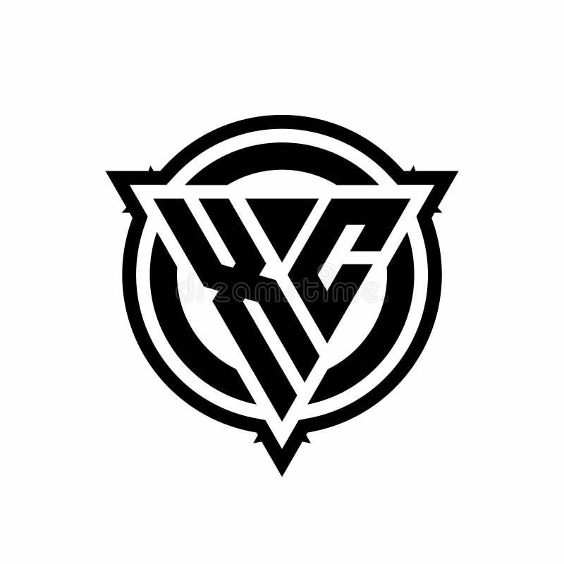 XC Logo with Triangle Shape and Circle with Outline Rounded Design ...
