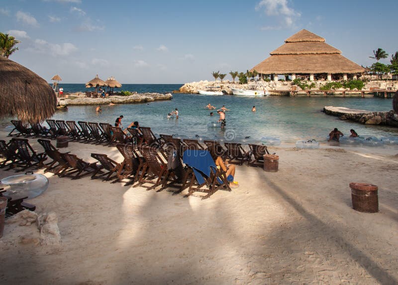 Xcaret Strand Yucatan-Halbinsel Mexiko Redaktionelles Stockbild - Bild ...