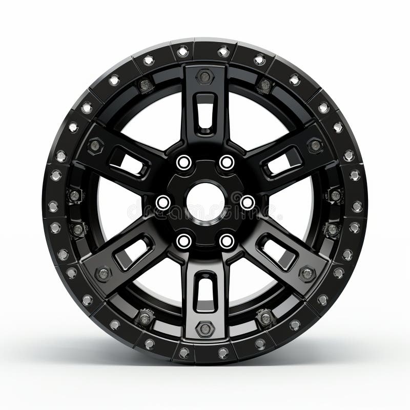 Oem Black Wheel Design - Photorealistic Rendering on White Background ...