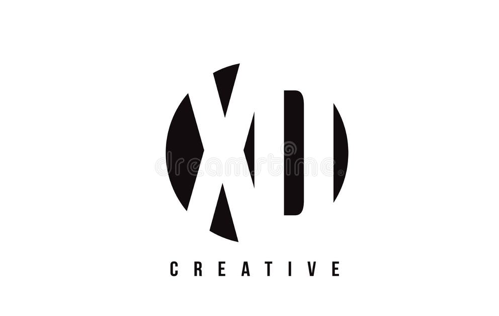 XD X D White Letter Logo Design with Circle Background. Stock Vector ...