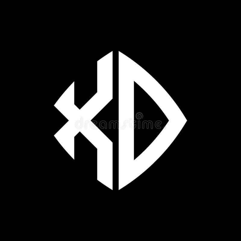 XD Geometric Monogram Logo Curved Square Style Stock Illustration ...