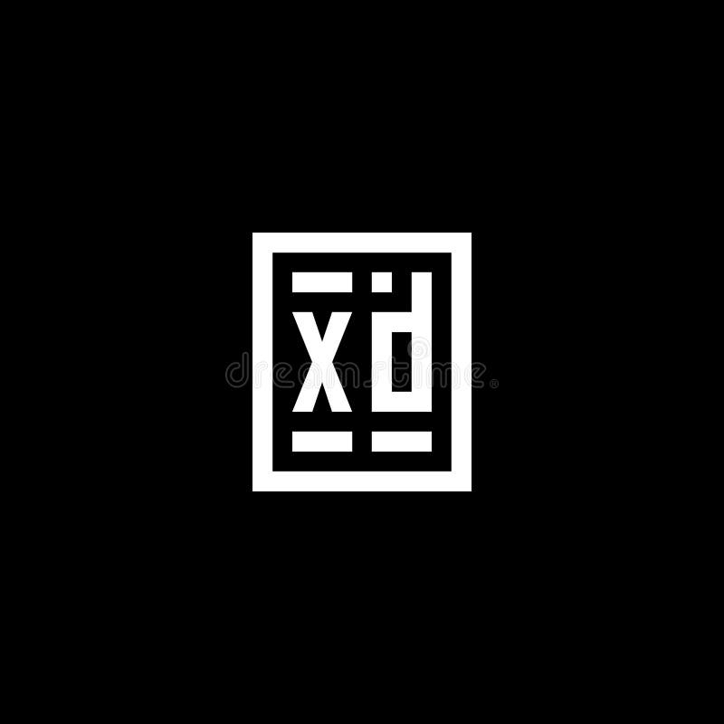 XD Initial Logo with Square Rectangular Shape Style Stock Illustration ...
