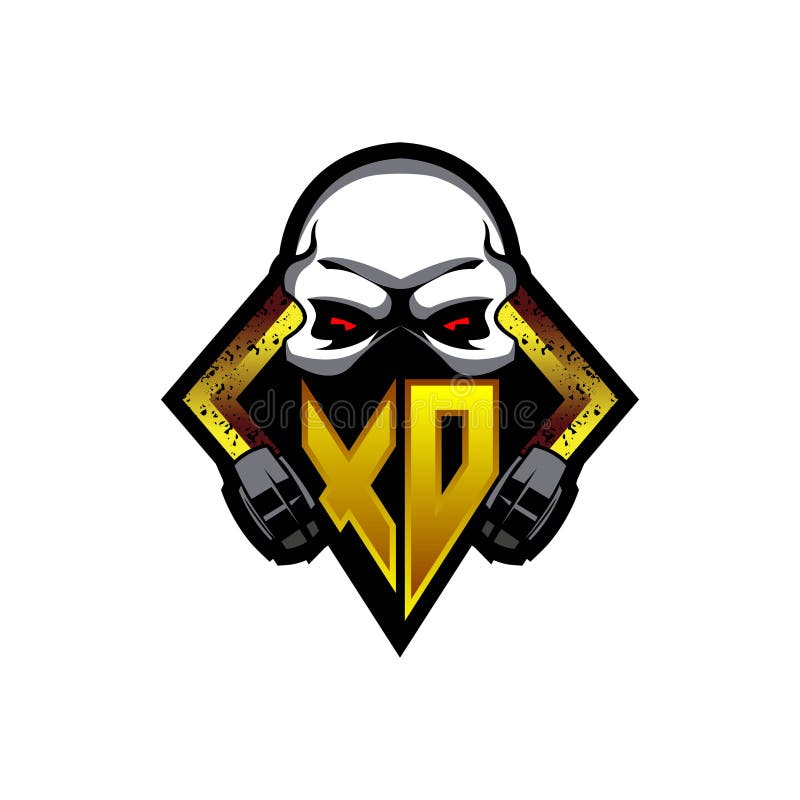 XD Logo Monogram with Skull Shape Designs Template Stock Vector ...