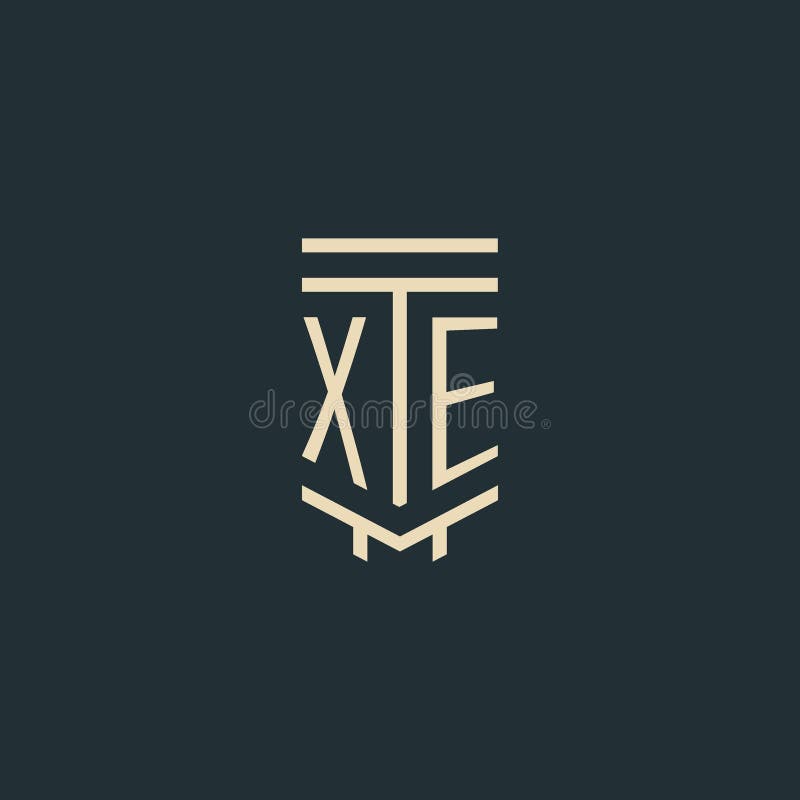XE Initial Monogram with Simple Line Art Pillar Logo Designs Stock ...