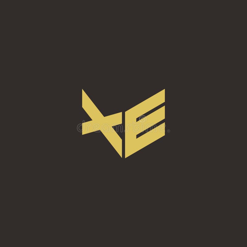 XE Logo Letter Initial Logo Designs Template with Gold and Black ...