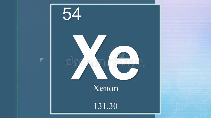 Xenon Chemical Element Symbol on Blue Solid and Gradient Background ...