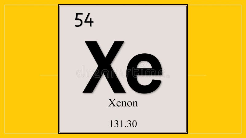 Xenon Chemical Element Symbol on Yellow Abstract Background Stock ...