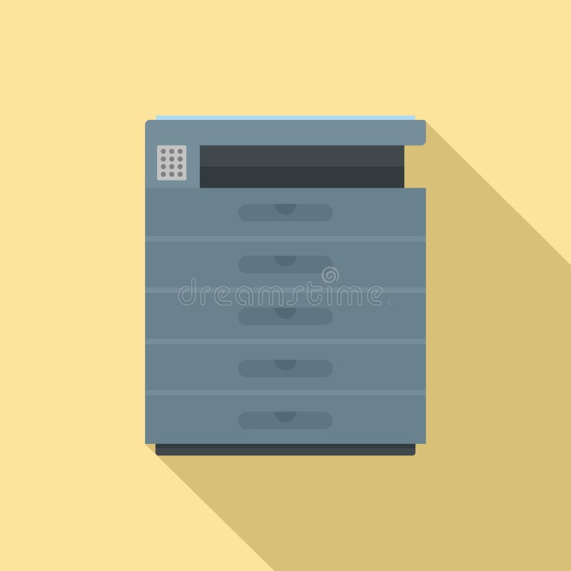 Xerox icon, flat style stock vector. Illustration of multifunction ...