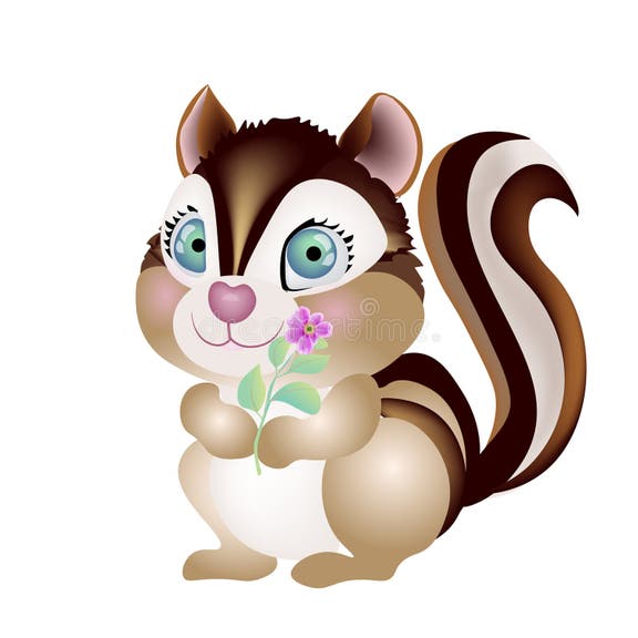 Cute Chipmunk Editable Vector Cartoon Stock Vector - Illustration of ...