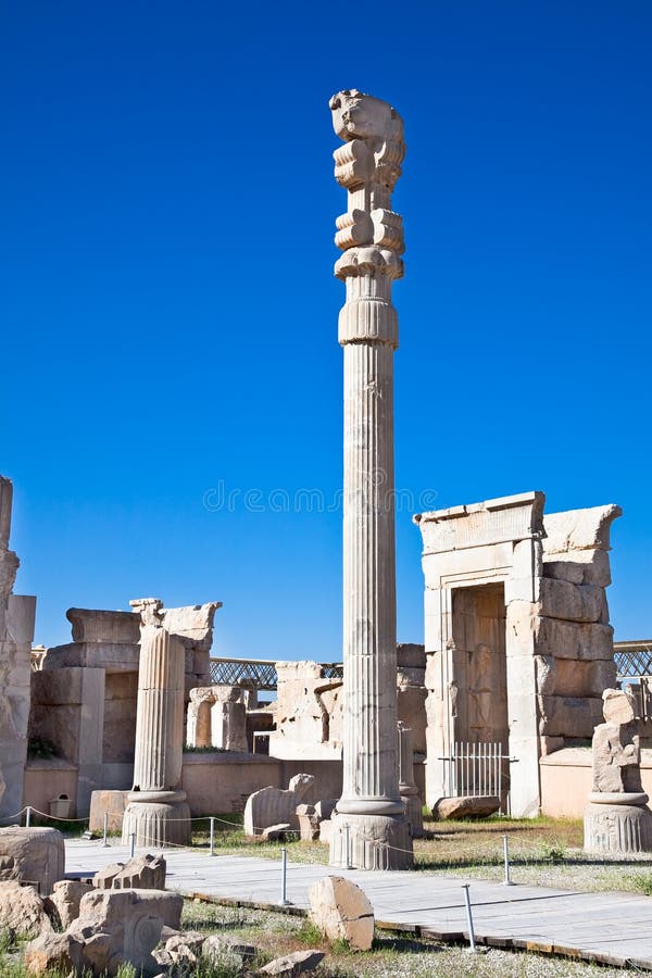 Columns of Ancient City of Persepolis, Iran Stock Image - Image of ...