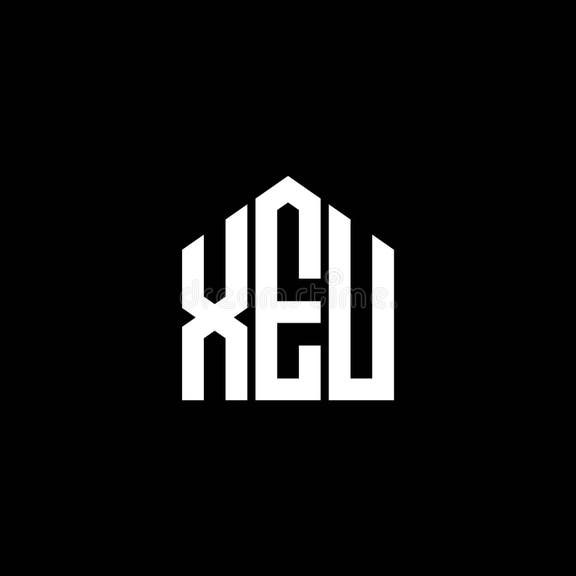 XEU Letter Logo Design on BLACK Background. XEU Creative Initials ...
