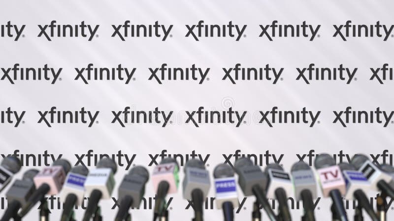 XFINITY Company Press Conference, Press Wall with Logo and Mics ...