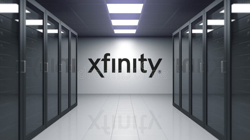 Xfinity Logo on the Wall of the Server Room. Editorial 3D Rendering ...