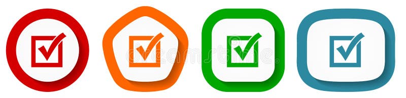 Correct, Check Box Concept Vector Icon Set, Flat Design Pointers ...