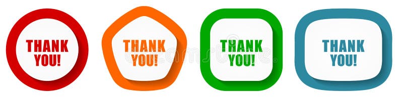 Thank You Icon Set, Vector Illustration in 6 Colors Options for ...