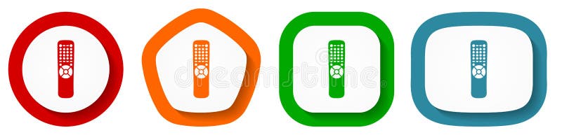 Tv Remote Control, Television Vector Icon Set, Flat Design Buttons on ...