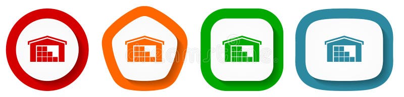 Warehouse, Storage Concept Vector Icon Set, Flat Design Pointers ...