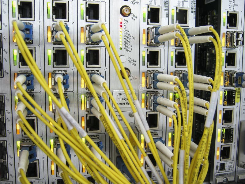 Data Center Rack and Stacks Stock Image - Image of modern, optical ...