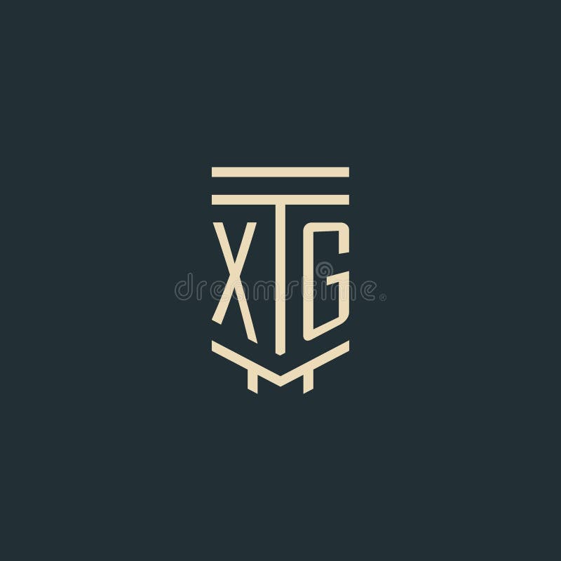 XG Initial Monogram with Simple Line Art Pillar Logo Designs Stock ...