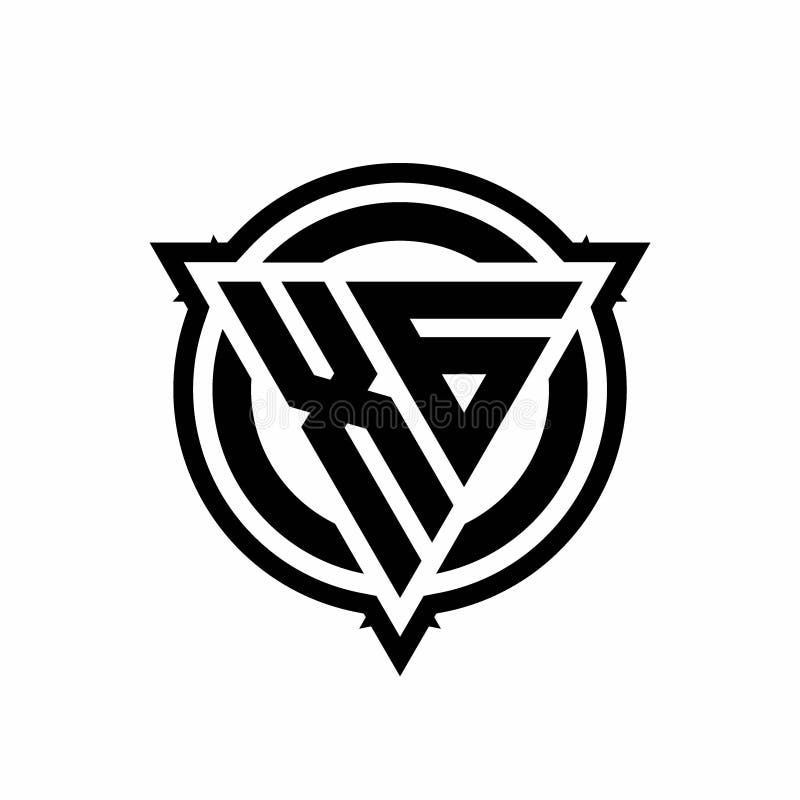 XG Logo with Triangle Shape and Circle with Outline Rounded Design ...