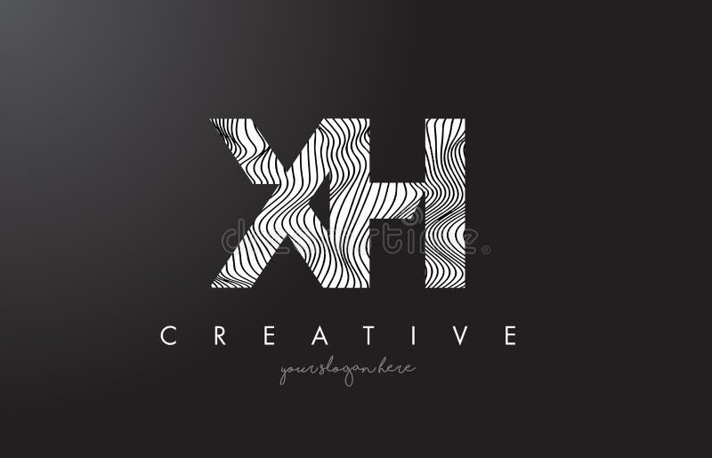 XH X H Letter Logo with Zebra Lines Texture Design Vector. Stock Vector ...