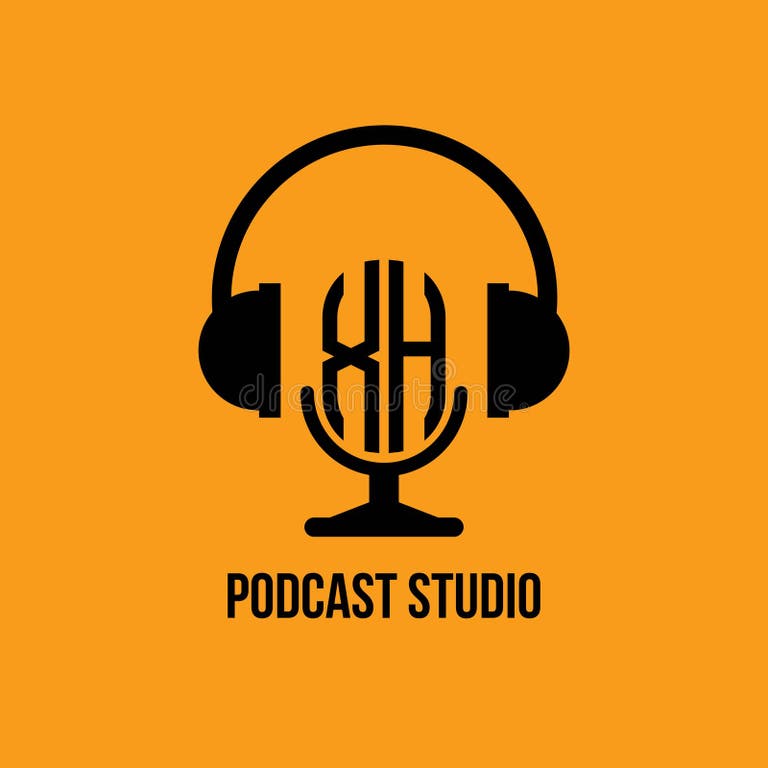 XH Monogram Headphone and Microphone Style Stock Vector - Illustration ...