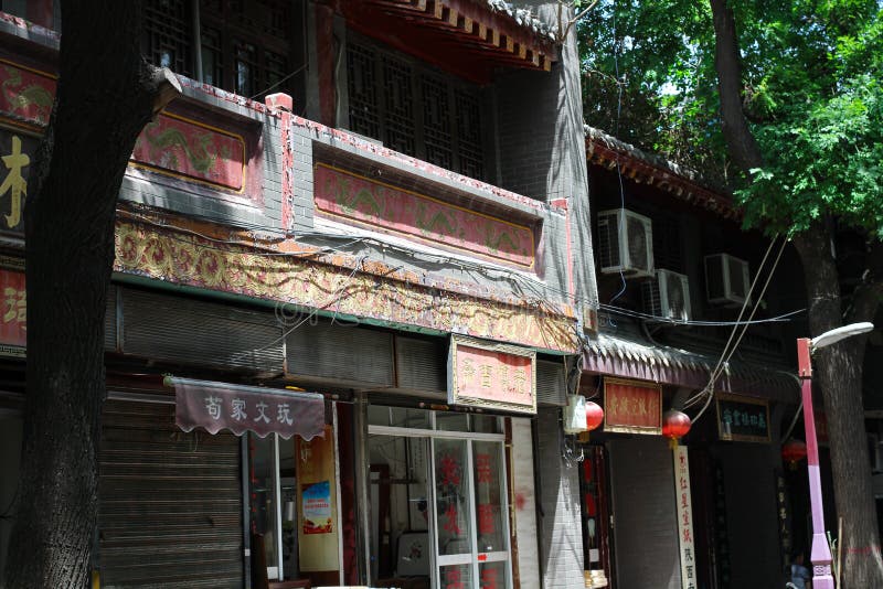 An Empty Street with Shops in the Old Town Area Editorial Photo - Image ...