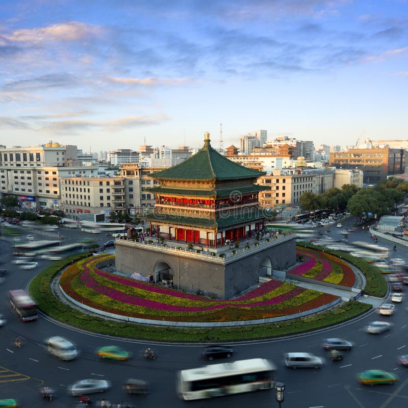 Xi`an city building stock image. Image of asian, history - 91228813