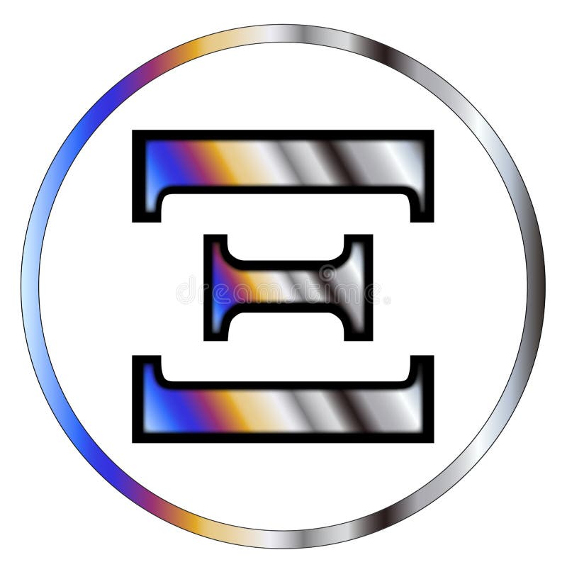 Greek alphabet letter Xi stock vector. Illustration of black - 131005872